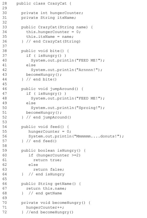 Solved Can the method becomeHungry() be invoked by a | Chegg.com