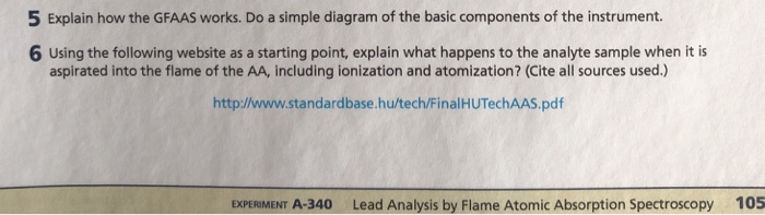 Solved 5 Explain how the GFAAS works. Do a simple diagram of | Chegg.com