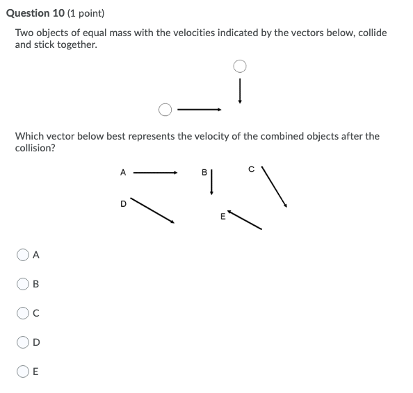 Solved Question 10 (1 point) Two objects of equal mass with | Chegg.com