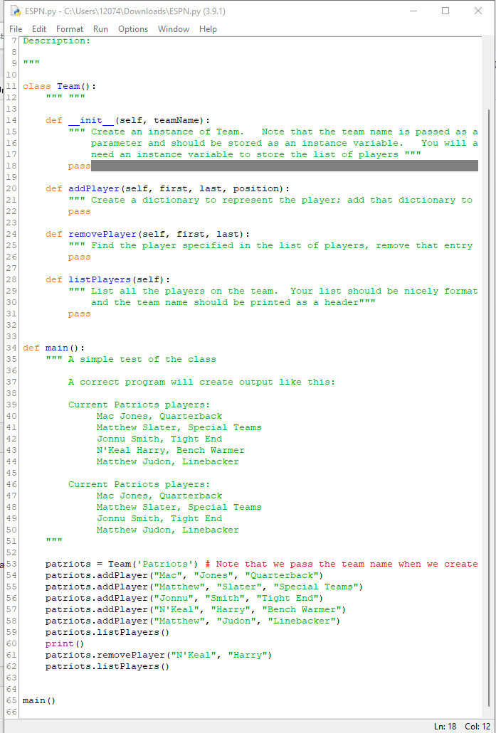 Solved Python Programming We Have Been Hired By Espn To