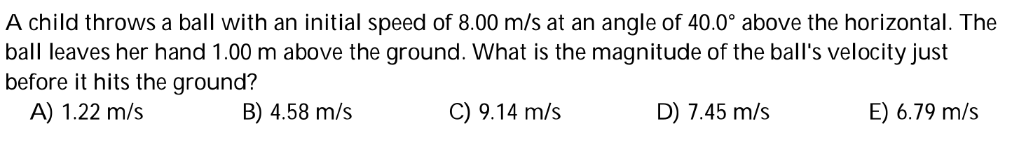 Solved A child throws a ball with an initial speed of 8.00 | Chegg.com