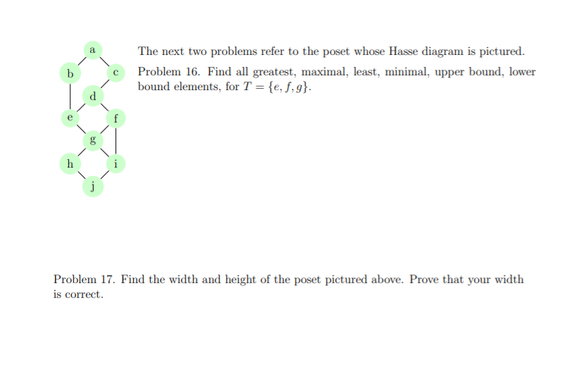 Solved a b с The next two problems refer to the poset whose | Chegg.com