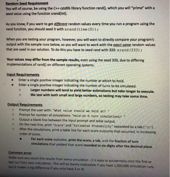 Solved Assignment Specifications We are going to use the | Chegg.com