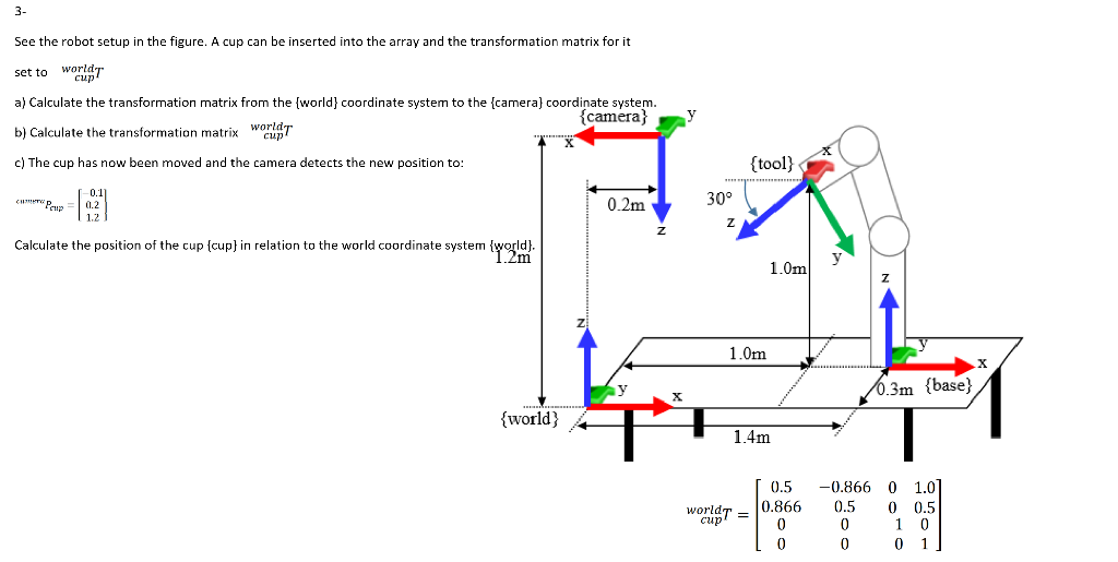 Solved 3- See the robot setup in the figure. A cup can be | Chegg.com