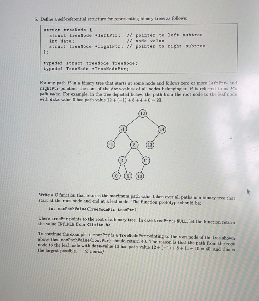 Solved 5. Define a self-referential structure for | Chegg.com