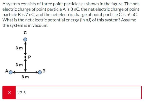 Solved A system consists of three point particles as shown | Chegg.com