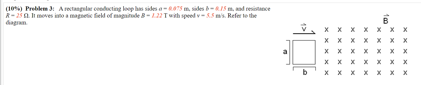 Solved (10\%) Problem 3: A rectangular conducting loop has | Chegg.com
