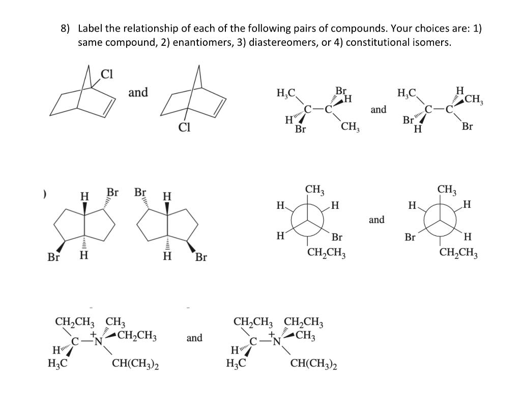 Solved 8) Label the relationship of each of the following | Chegg.com
