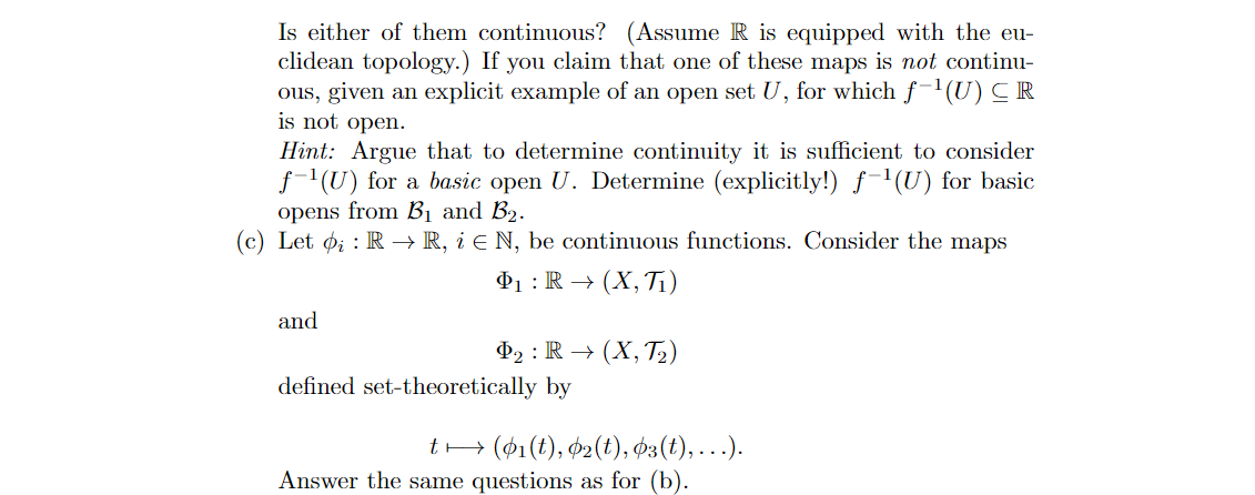 Solved Is either of them continuous? (Assume R is equipped | Chegg.com
