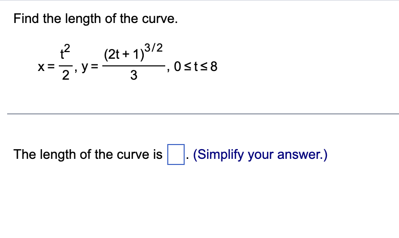 Solved Find the length of the curve. | Chegg.com