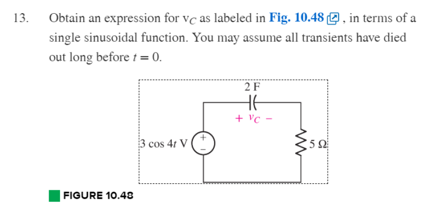 Solved 13. Obtain an expression for vc as labeled in Fig. | Chegg.com