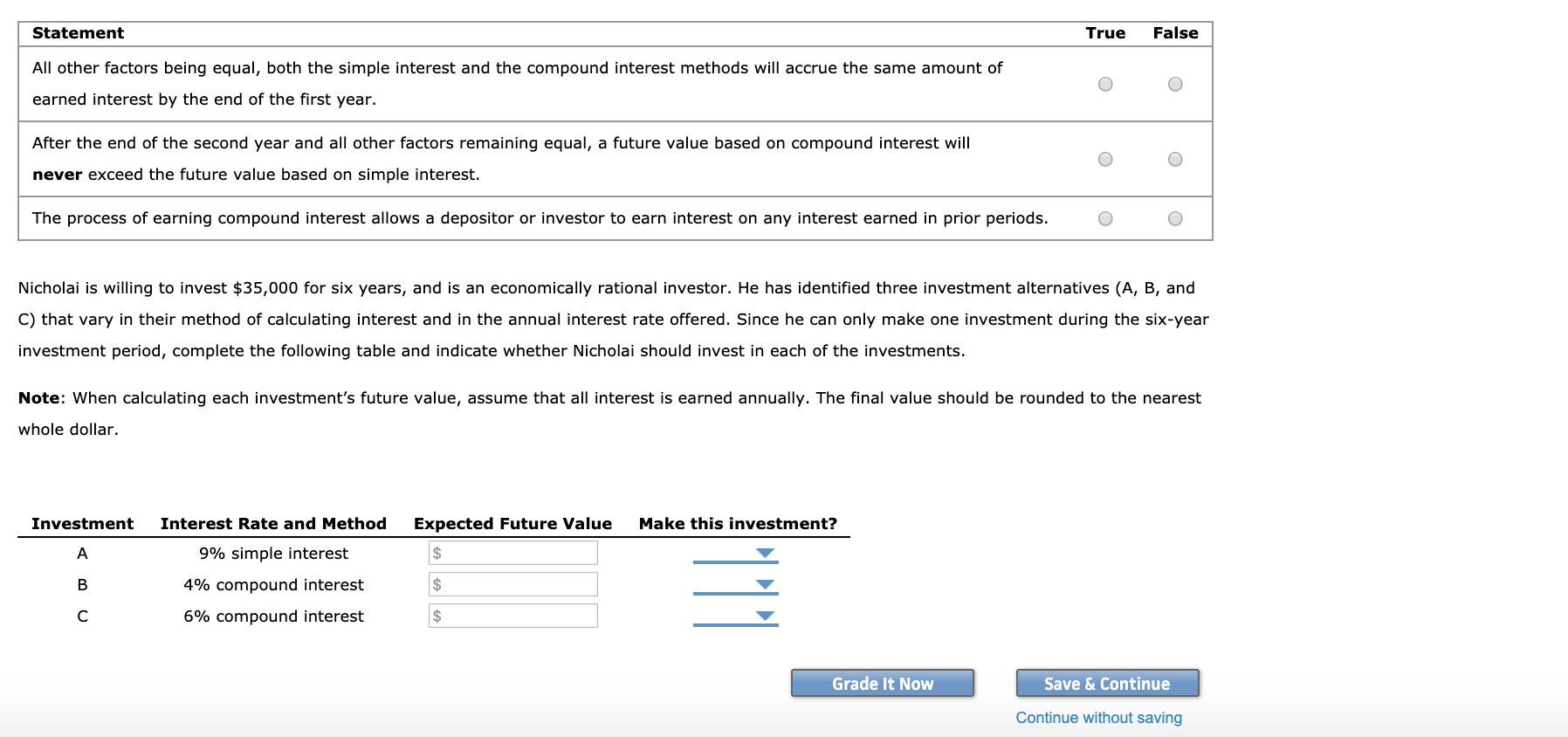 Solved Statement True False All other factors being equal, | Chegg.com