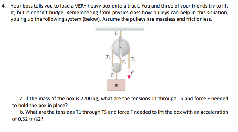 Solved 4. Your boss tells you to load a VERY heavy box onto | Chegg.com