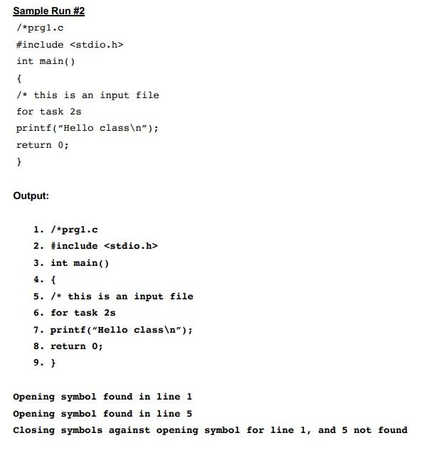 Your program should read a C file from PWD, whose | Chegg.com