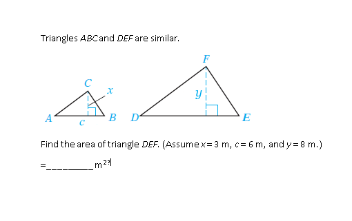 Solved Triangles ABC and DEF are similar. Find the area of | Chegg.com
