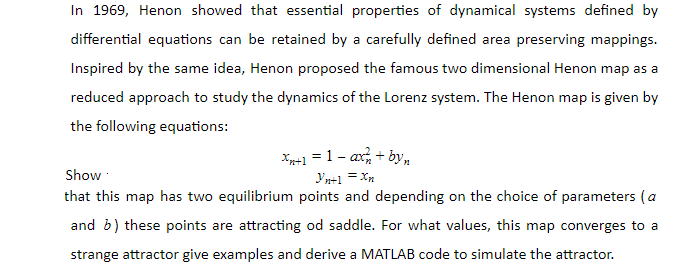 Solved In 1969, Henon showed that essential properties of | Chegg.com
