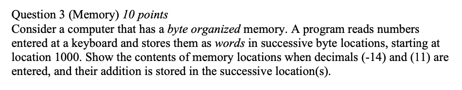 Solved Question 3 (Memory) 10 points Consider a computer | Chegg.com