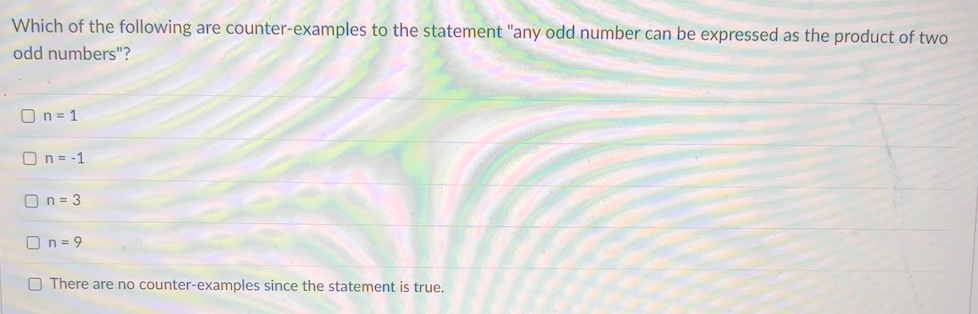 Solved Which of the following are counter-examples to the | Chegg.com