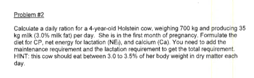 For the following ration formulation exercises (100 | Chegg.com