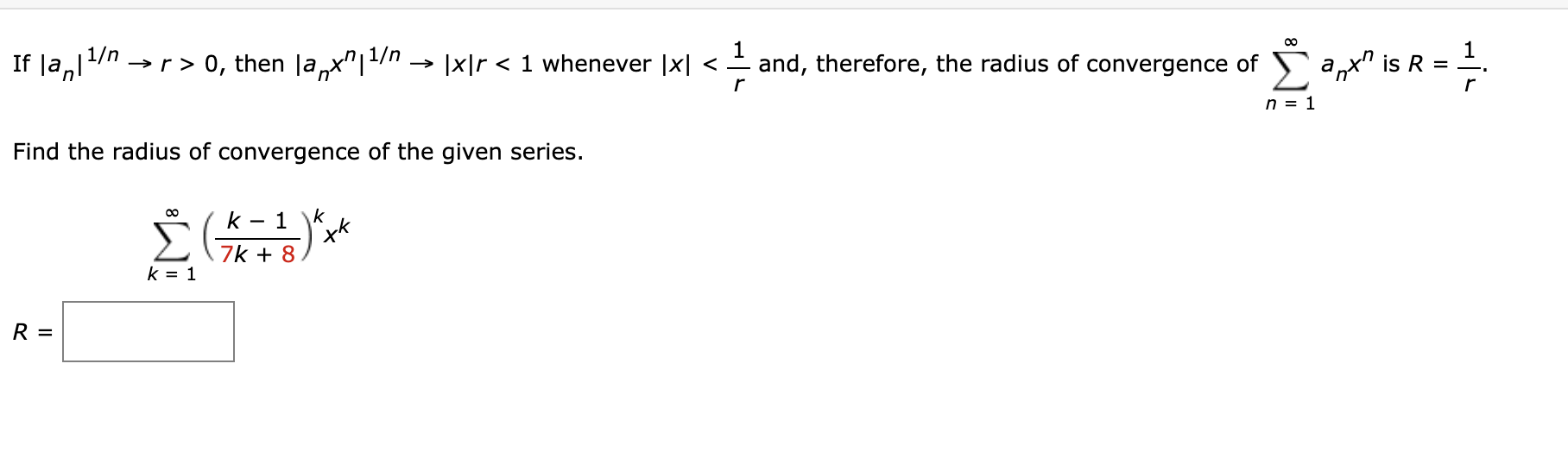 Solved Given that \\( \\frac{1}{1-x}=\\sum_{n=0}^{\\infty} | Chegg.com