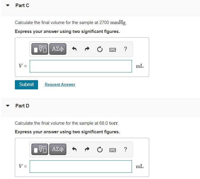 Solved A sample of methane (CH4) has a volume of 23 mL at a | Chegg.com