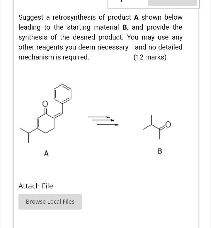 Solved Suggest a retrosynthesis of product A shown below | Chegg.com