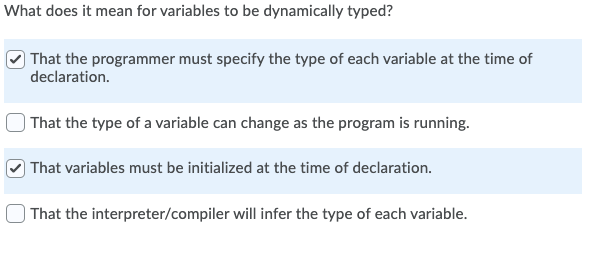 Solved What does it mean for variables to be dynamically | Chegg.com