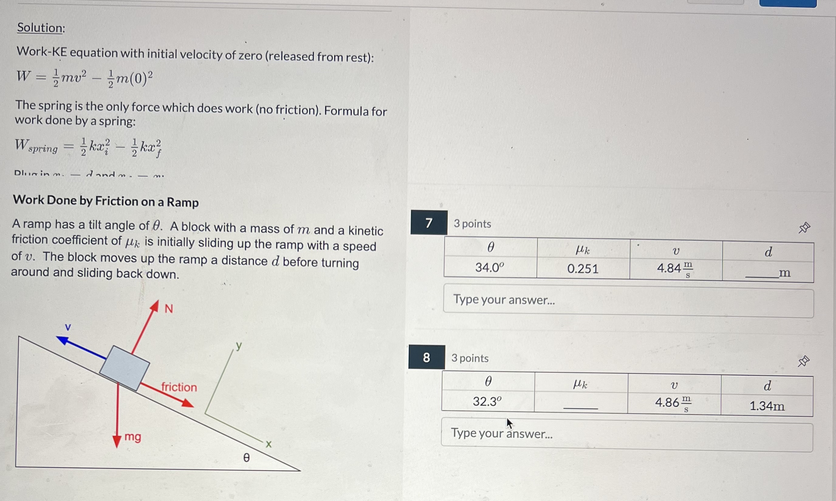 Solved Solution: Work-KE equation with initial velocity of | Chegg.com