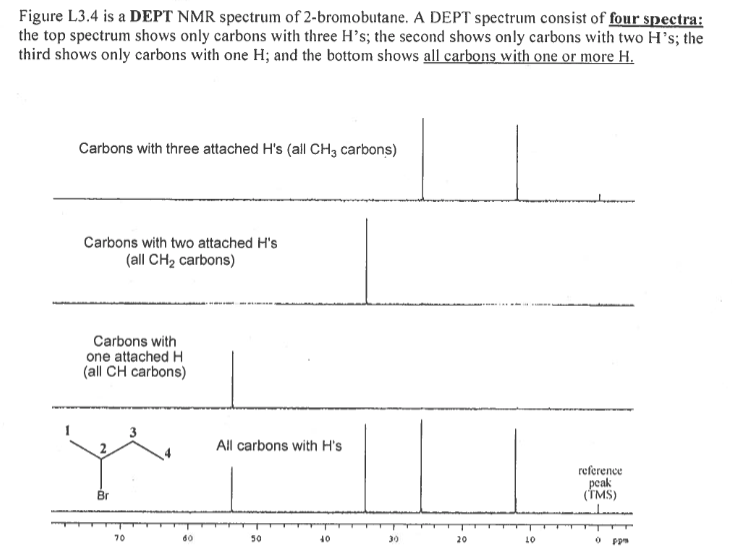 Solved Figure L3.4 is a DEPT NMR spectrum of 2-bromobutane. | Chegg.com