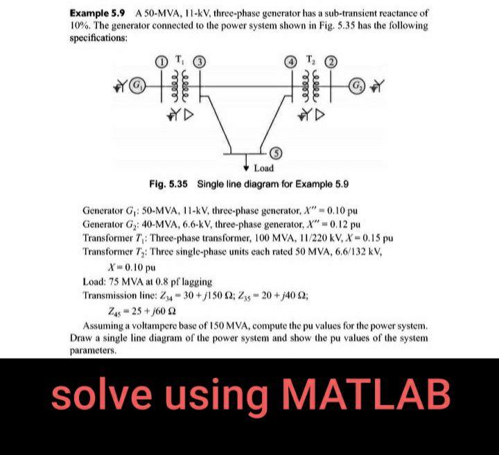 Solved Example 5.9 A 50-MVA, 11-kV, three-phase generator | Chegg.com