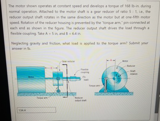 Solved The motor shown operates at constant speed and | Chegg.com