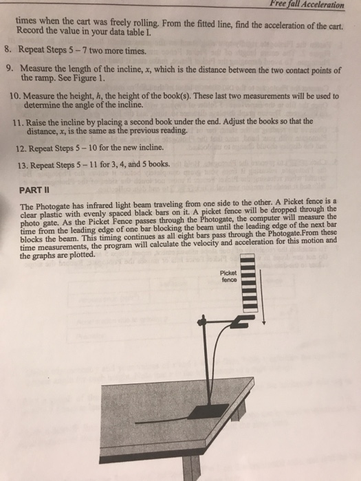 Solved Experiment Free-Fall Acceleration The motion of a | Chegg.com