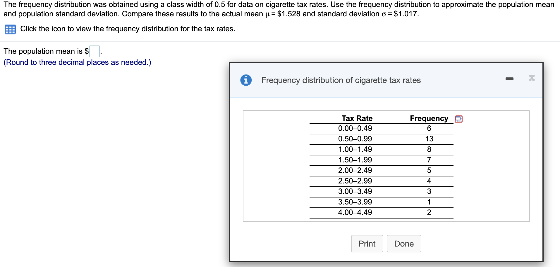 Solved The frequency distribution was obtained using a class | Chegg.com