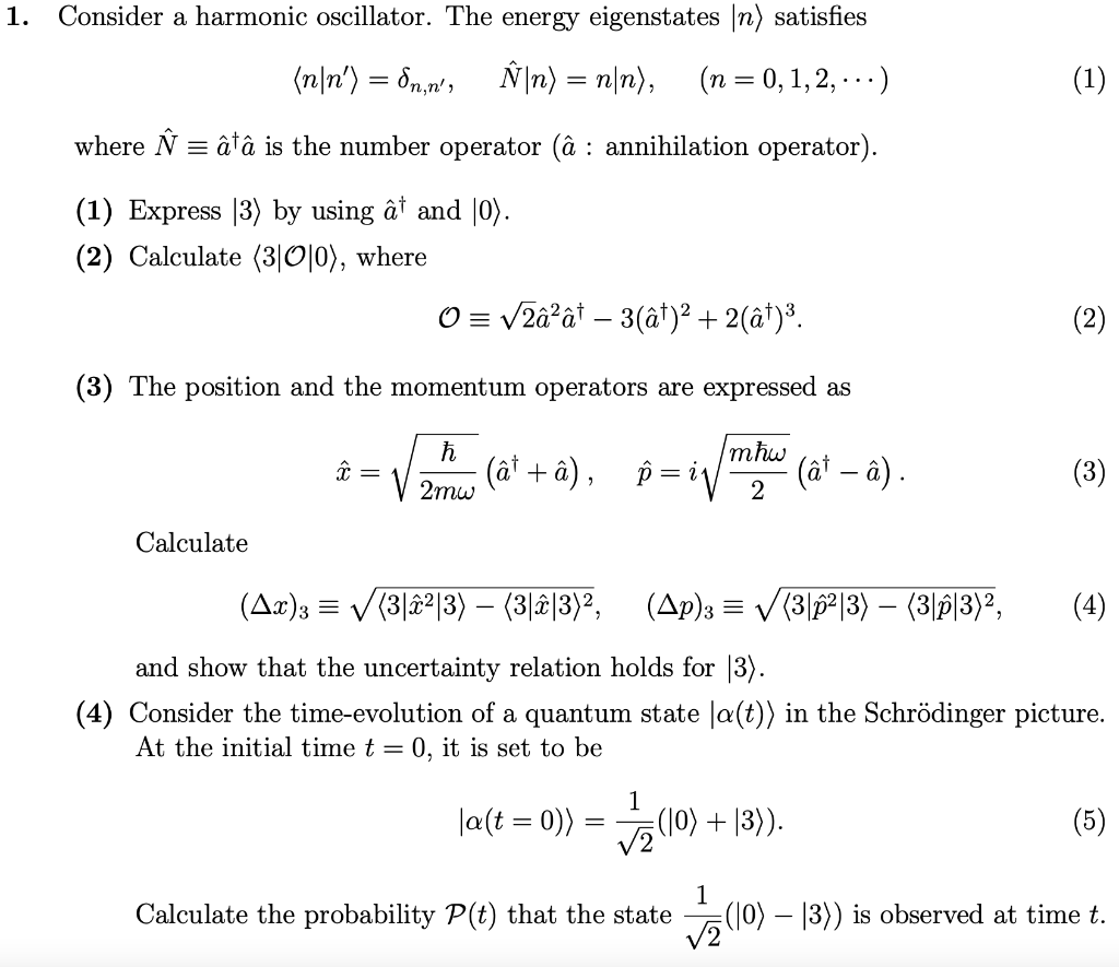 Solved n∣n′ =δn,n′,N^∣n =n∣n ,(n=0,1,2,⋯) where N^≡a^†a^ is | Chegg.com