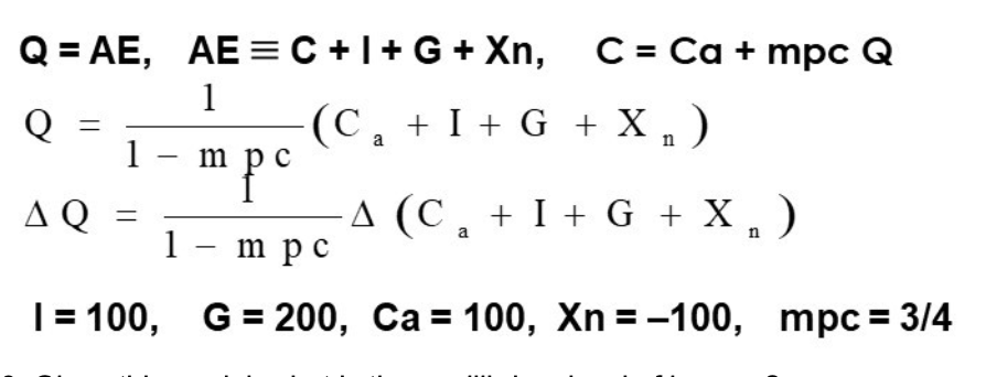 Solved 29. ﻿Given this model, what is the equilibrium level | Chegg.com