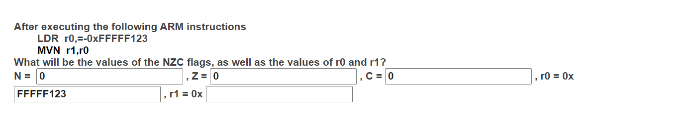 Solved After executing the following ARM instructions | Chegg.com