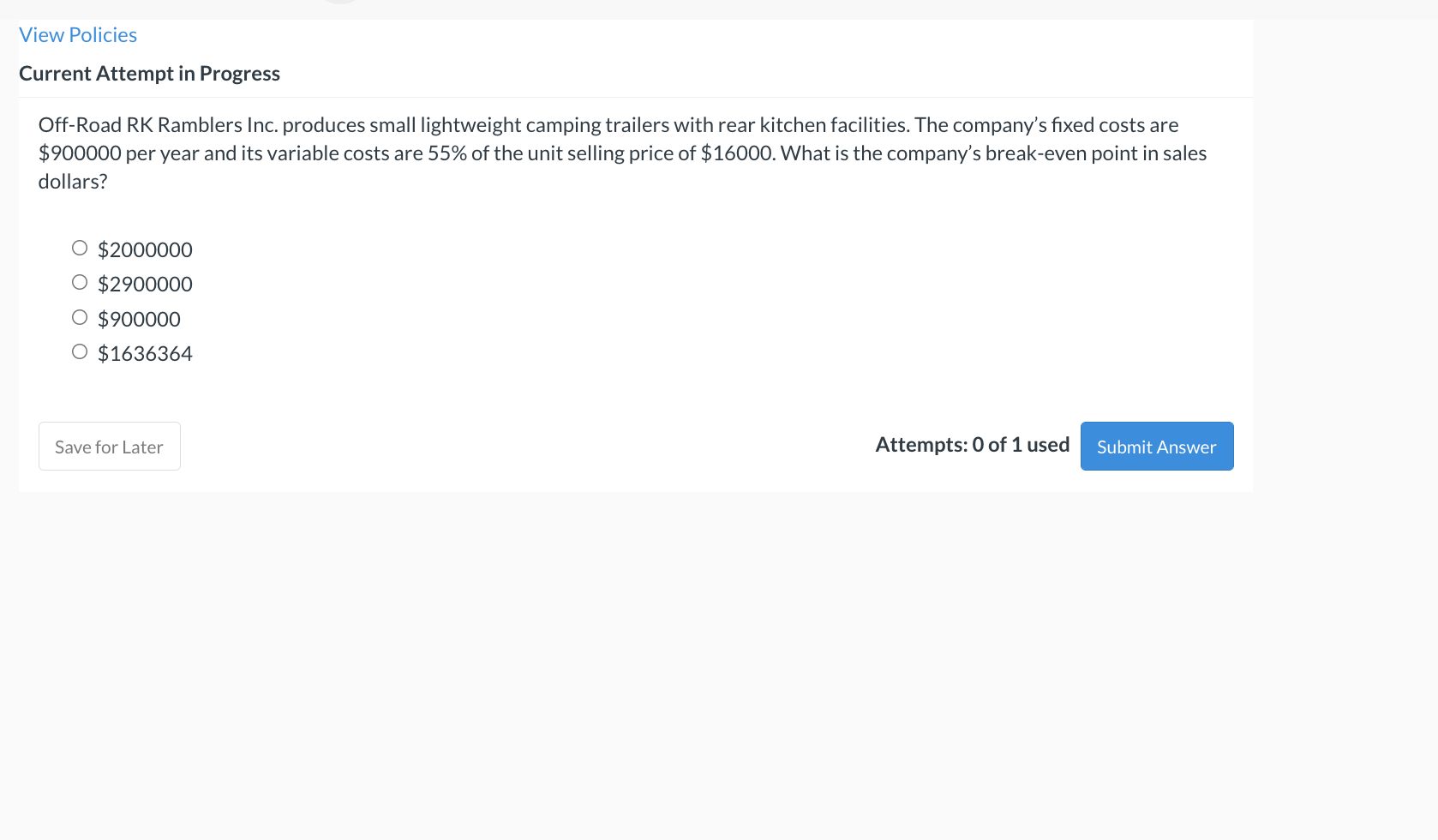 Solved View Policies Current Attempt in Progress Off-Road RK | Chegg.com