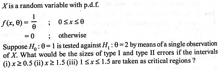Solved X is a random variable with p.d.f. f(x,θ)=θ1;0≤x≤θ=0; | Chegg.com