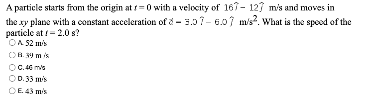 Solved A Particle Starts From The Origin At T 0 With A