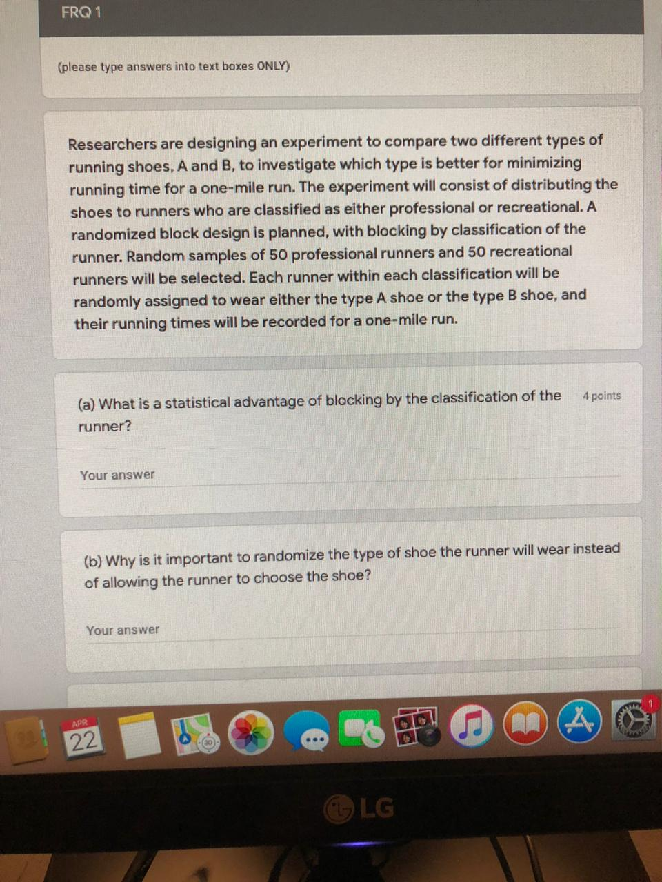 Solved FRQ 1 (please type answers into text boxes ONLY) | Chegg.com