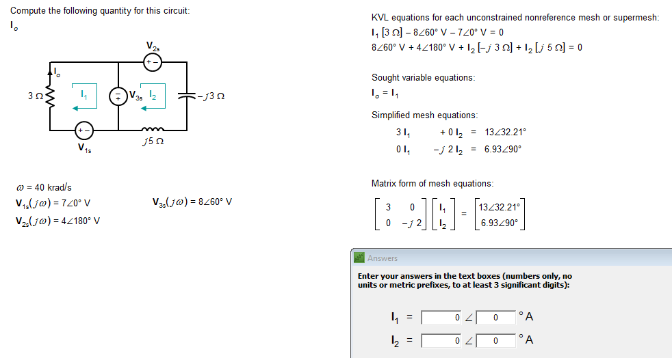 Solved Compute the following quantity for this circuit: KVL | Chegg.com