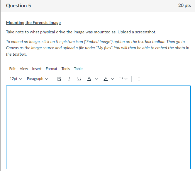 Mounting the Forensic Image Take note to what | Chegg.com