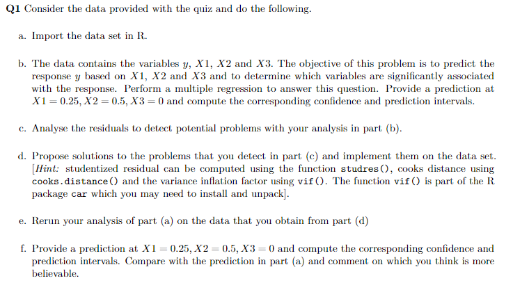 Solved 21 Consider the data provided with the quiz and do | Chegg.com