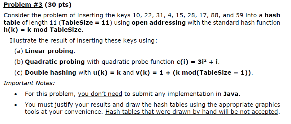 Solved Problem #3 (30 pts) Consider the problem of inserting | Chegg.com Solved Problem #3 (30 pts) Consider the problem of inserting | Chegg.com