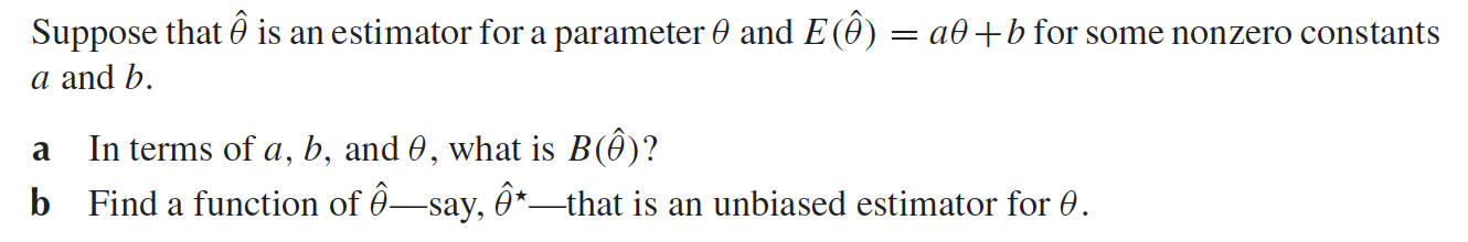 Solved Suppose that θ^ is an estimator for a parameter θ and | Chegg.com