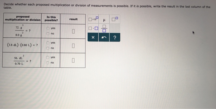 Solved Decide whether each proposed multiplication or | Chegg.com