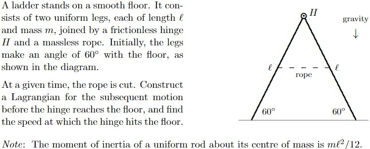 Solved H gravity A ladder stands on a smooth floor. It con- | Chegg.com