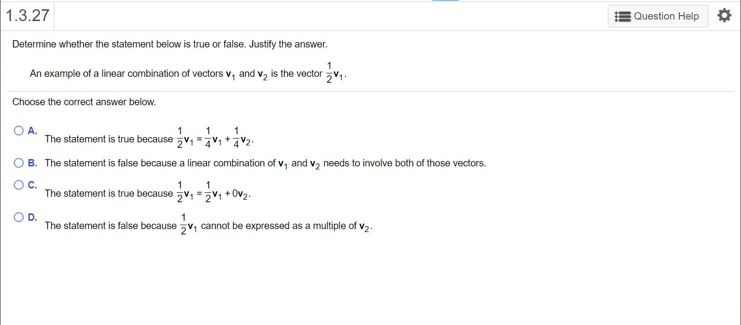 Solved 1.3.28 Determine whether the statement below is true | Chegg.com