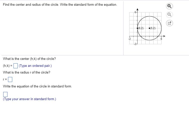 Find The Standard Form Of Equation Circle With Given Center And Radius ...