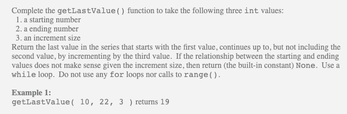 Solved Complete the getLastValue() function to take the | Chegg.com